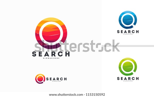 Abstract Circle Search Logo Designs Concept Stock Vector (Royalty Free ...
