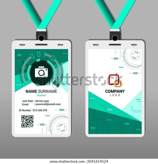 Abstract Circle Tech Id Card Design Stock Vector (Royalty Free ...