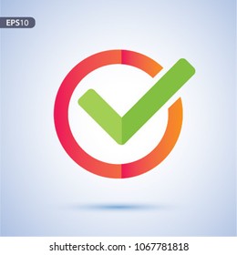 Abstract Circle Tick Mark Approved Icon Stock Vector (Royalty Free ...