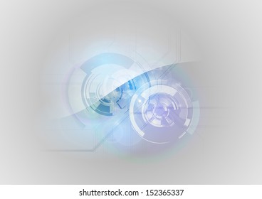 Abstract Circles Lines Tech Background Stock Vector (Royalty Free ...
