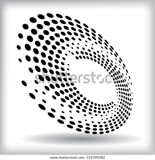 Abstract Circular Halftone Dots Form Logo Stock Vector (Royalty Free ...