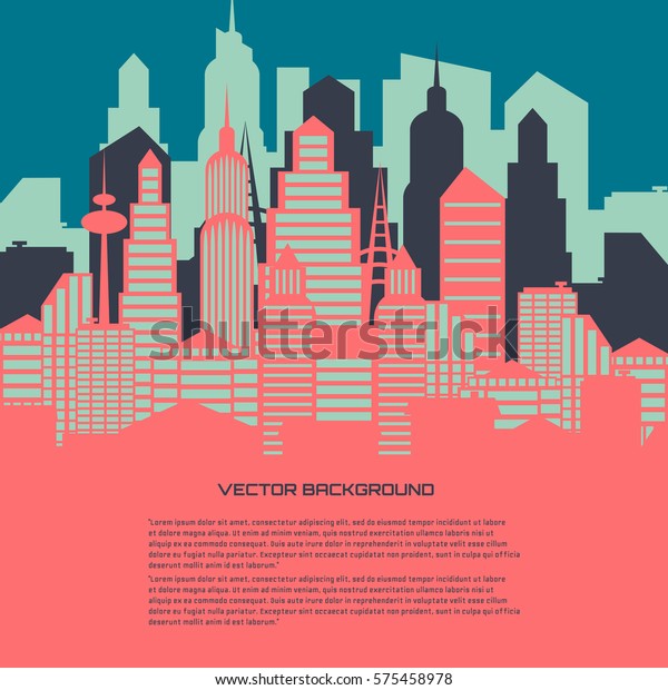 Abstract City Landscape Vector Illustration Stock Vector (Royalty Free ...
