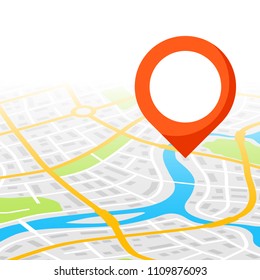 Abstract City Map Background Marker Illustration Stock Vector (Royalty ...