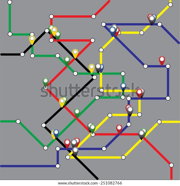 Abstract City Map Illustration Metro Scheme Stock Vector (Royalty Free ...