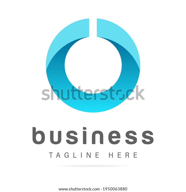 Abstract Clean Circle Round Logo Blue Stock Vector (Royalty Free ...