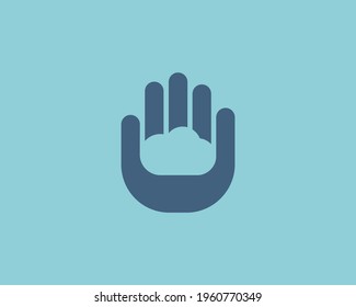 Abstract Cloud Hand Palm Logo Design Stock Vector (Royalty Free ...
