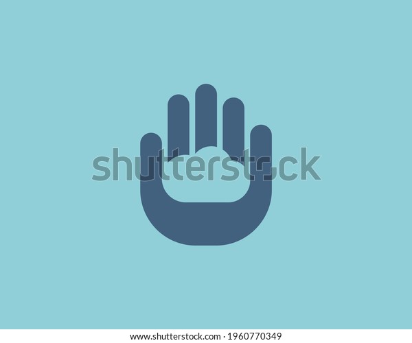 Abstract Cloud Hand Palm Logo Design Stock Vector (Royalty Free ...