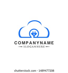 Abstract Cloudpower Electric Logo Design Vector Stock Vector (Royalty ...