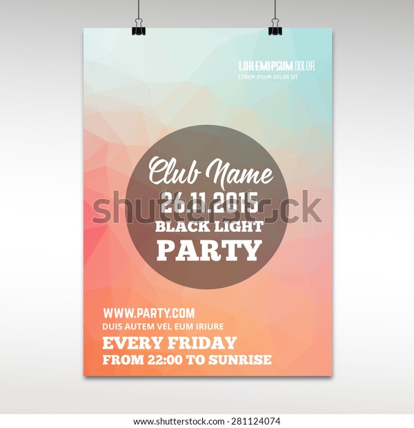 Abstract Club Poster Template Abstract Background Stock Vector (Royalty ...