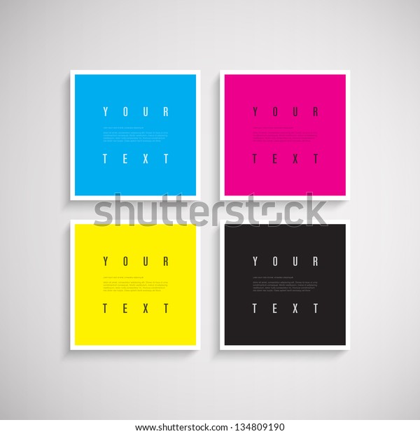 Abstract Cmyk Design Square Text Boxes Stock Vector (Royalty Free ...