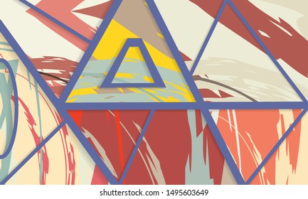 Abstract Collage Asymmetric Pattern Digital Freehand Stock Vector ...
