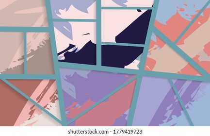 Abstract Collage Asymmetric Pattern Digital Freehand Stock Vector ...