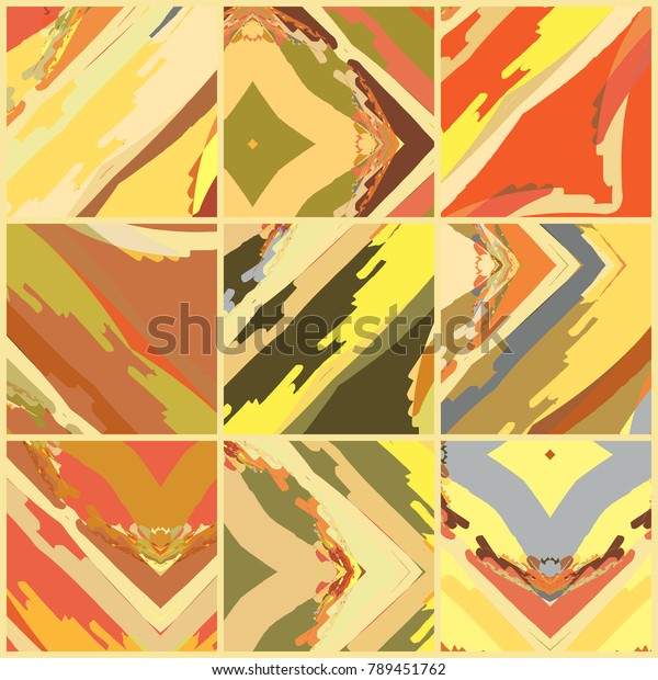 Abstract Collage Asymmetric Pattern Digital Freehand Stock Vector ...