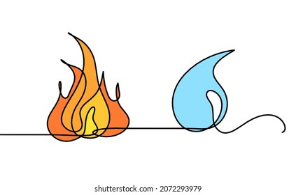 Abstract Color Fire Drop Line Drawing Stock Vector (Royalty Free ...