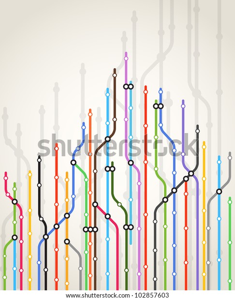Abstract Color Metro Scheme Background Stock Vector (Royalty Free ...