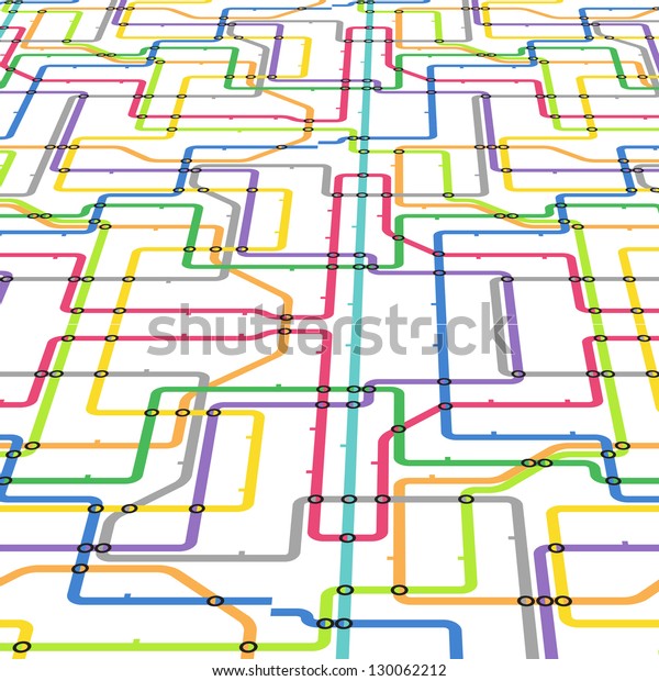 Abstract Color Metro Scheme Perspective Stock Vector (Royalty Free ...