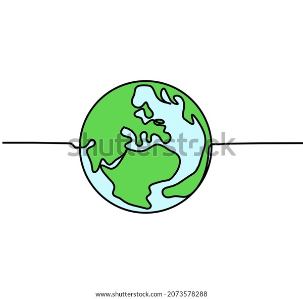 Abstract Color Planet Earth Line Drawing Stock Vector (Royalty Free ...