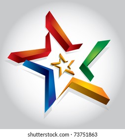 Abstract Color Star Template Gray Background Stock Vector (Royalty Free ...