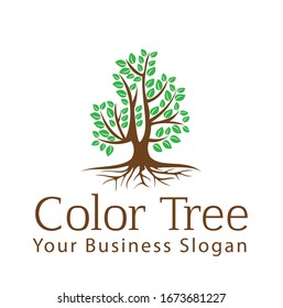Abstract Color Tree Logo Design Template Stock Vector (Royalty Free ...