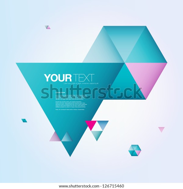 Abstract Color Triangles Text Box Design Stock Vector (Royalty Free ...