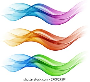 Abstract Color Waves Isolated On White Stock Vector (Royalty Free ...
