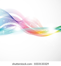 Abstract Color Waves Lines On White Stock Vector (Royalty Free ...