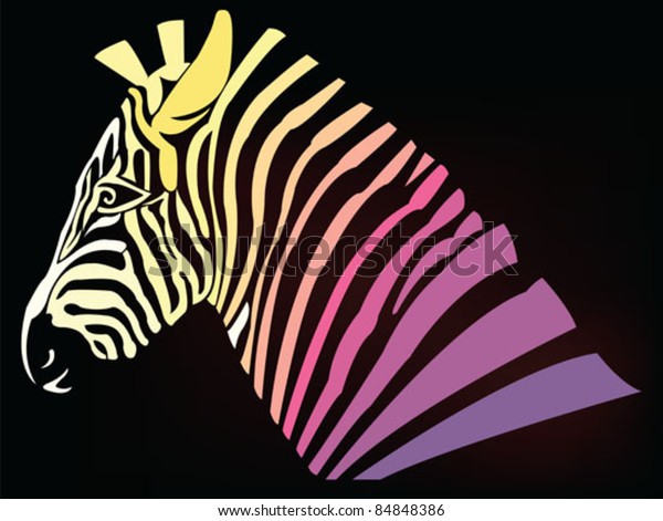 Abstract Color Zebra Stock Vector (Royalty Free) 84848386 | Shutterstock