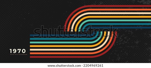Abstract Colorful 70s Background Vector Vintage Stock Vector (Royalty ...