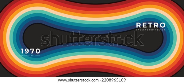 Abstract Colorful 70s Background Vector Vintage Stock Vector (Royalty ...