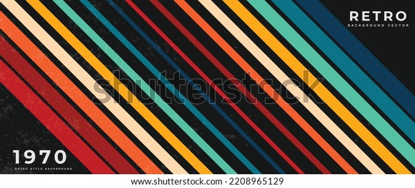 Abstract Colorful 70s Background Vector Vintage Stock Vector (Royalty ...