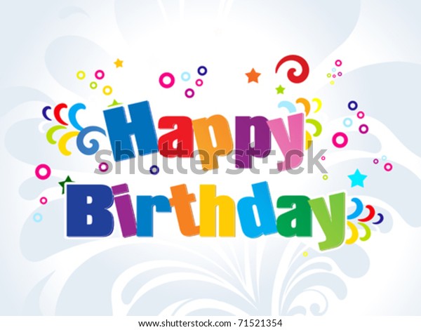 Abstract Colorful Birthday Words Vector Illustration Stock Vector ...