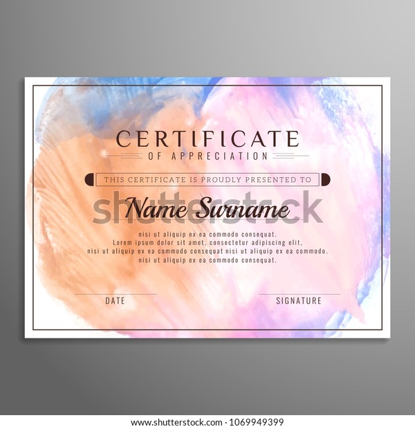 Abstract Colorful Certificate Design Background Stock Vector (Royalty ...