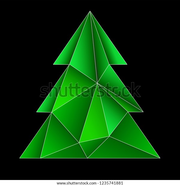 Abstract Colorful Christmas Tree Triangles Geometric Stock Vector ...