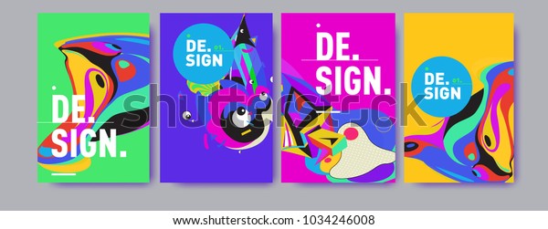 Abstract Colorful Collage Poster Design Template Stock Vector (Royalty ...