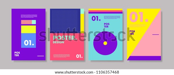 Abstract Colorful Collage Poster Design Template Stock Vector (Royalty ...