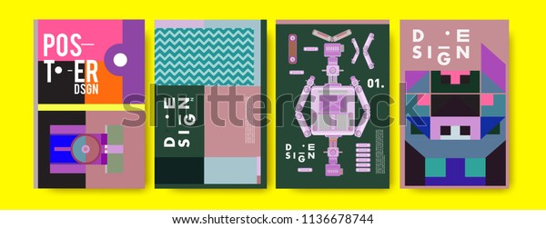 Abstract Colorful Collage Poster Design Template Stock Vector (Royalty ...