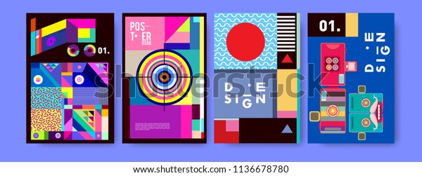 Abstract Colorful Collage Poster Design Template Stock Vector (Royalty ...