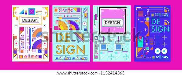 Abstract Colorful Collage Poster Design Template Stock Vector (Royalty ...