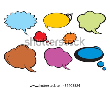Abstract Colorful Comic Callout Shapes Vector Stock Vector (Royalty ...