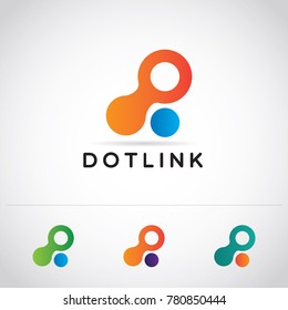 Abstract Colorful Dot Link Logo Sign: เวกเตอร์สต็อก (ปลอดค่าลิขสิทธิ์ ...