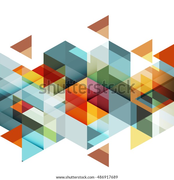 Abstract Colorful Geometric Modern Overlapping Triangles Stock Vector ...