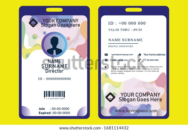 Abstract Colorful Id Card Design Stock Vector (Royalty Free) 1681114432 ...