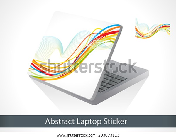 Abstract Colorful Laptop Sticker Vector Illustration Stock Vector ...