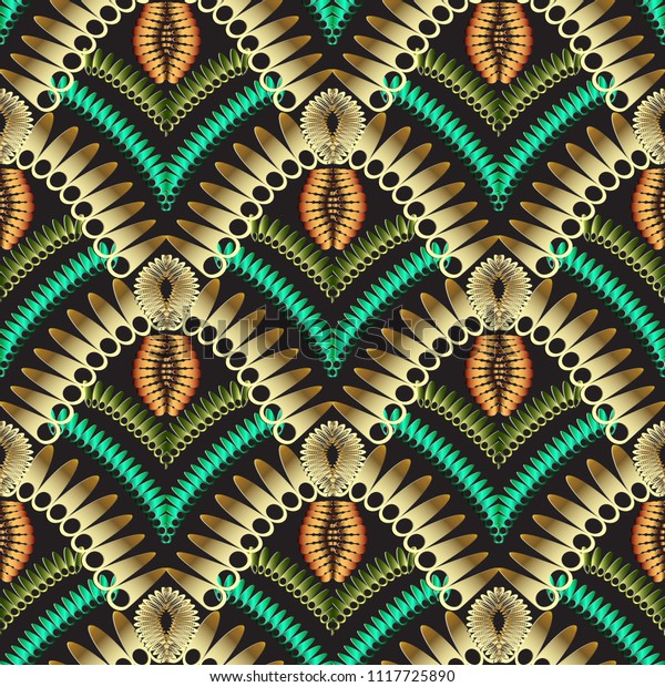 Abstract Colorful Ornamental 3d Vector Seamless Stock Vector (Royalty ...