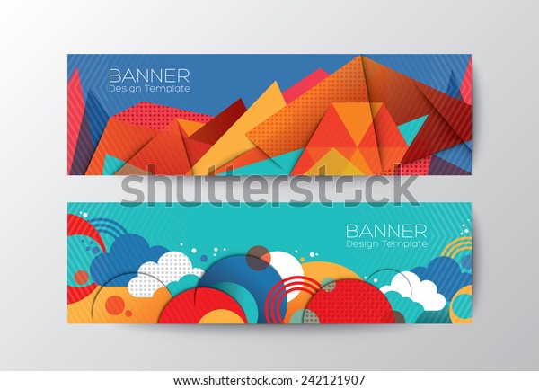 Abstract Colorful Polygon Cloud Banner Design Stock Vector (Royalty ...