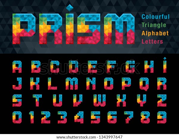 Abstract Colorful Prism Font Triangle Shape Stock Vector (Royalty Free ...