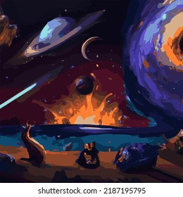 Abstract Colorful Space Background Stock Vector (Royalty Free ...
