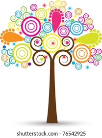 Abstract Colorful Spiral Tree Stock Vector (Royalty Free) 76542925 ...