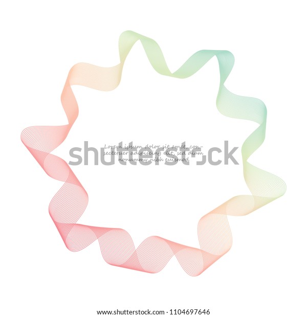 Abstract Colorful Wave Circle Frame Background Stock Vector (Royalty ...