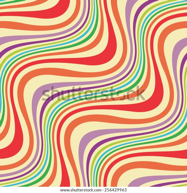 Abstract Colorful Wavy Striped Background Seamless Stock Vector ...